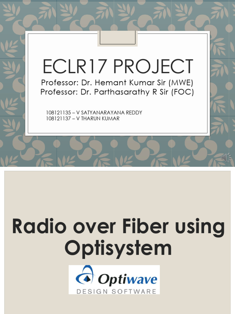 Radio over Fiber System Using OptiSystem | PDF | Modulation | Radio