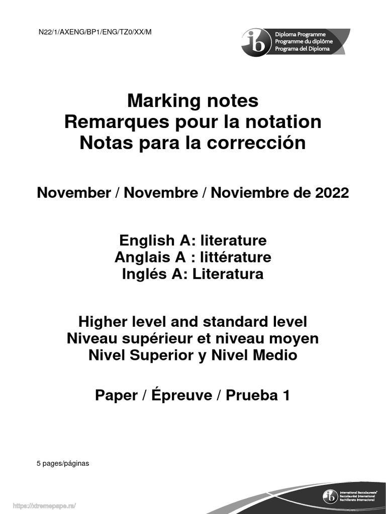 English A Literature Paper 1 HLSL Marksch | PDF
