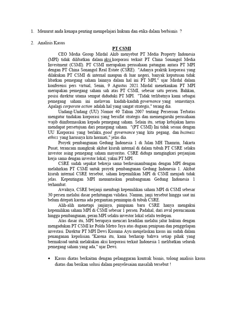 UTS Etika Bisnis | PDF | Pengelolaan Keuangan & Uang