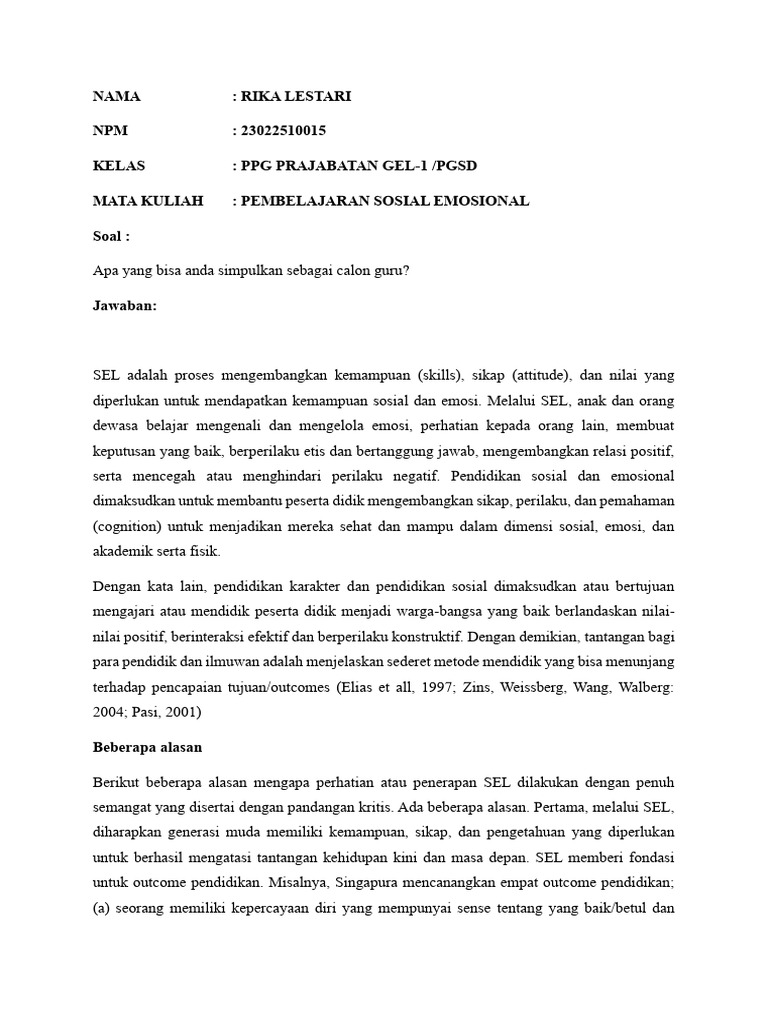 Eksplorasi Konsep - Lk.4 - T.2 - Sosial Emosional - Rika Lestari | PDF