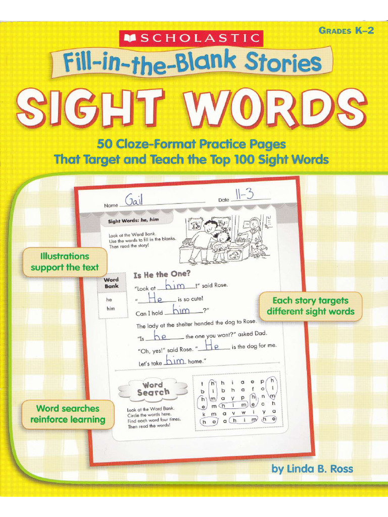 Scholasic Fill-In-The-blank Stories Sight Words (1) | PDF