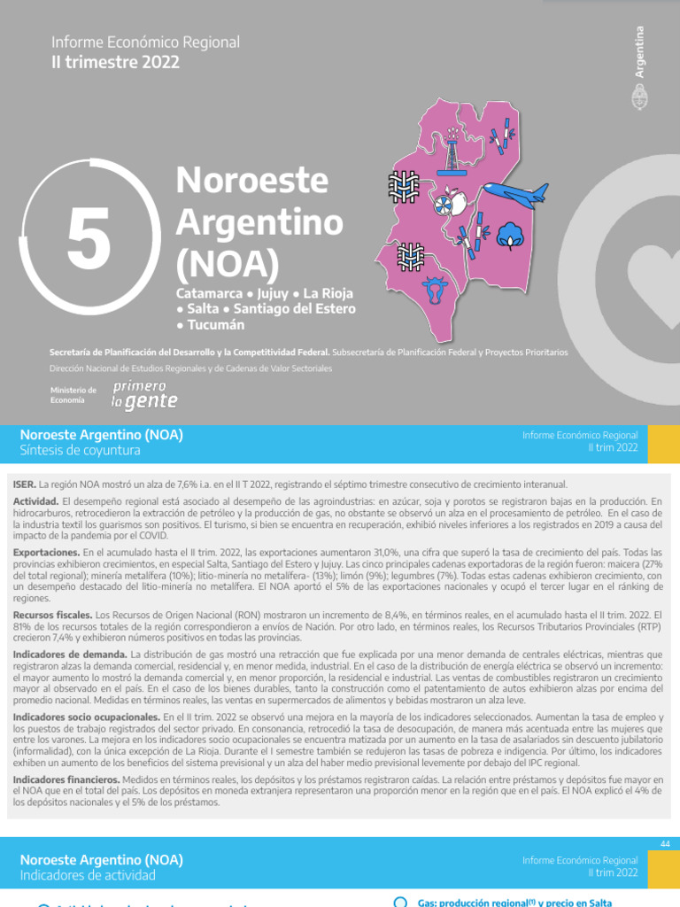 Informe Económico NOA II Trimestre 2022 | PDF | Argentina | Turismo