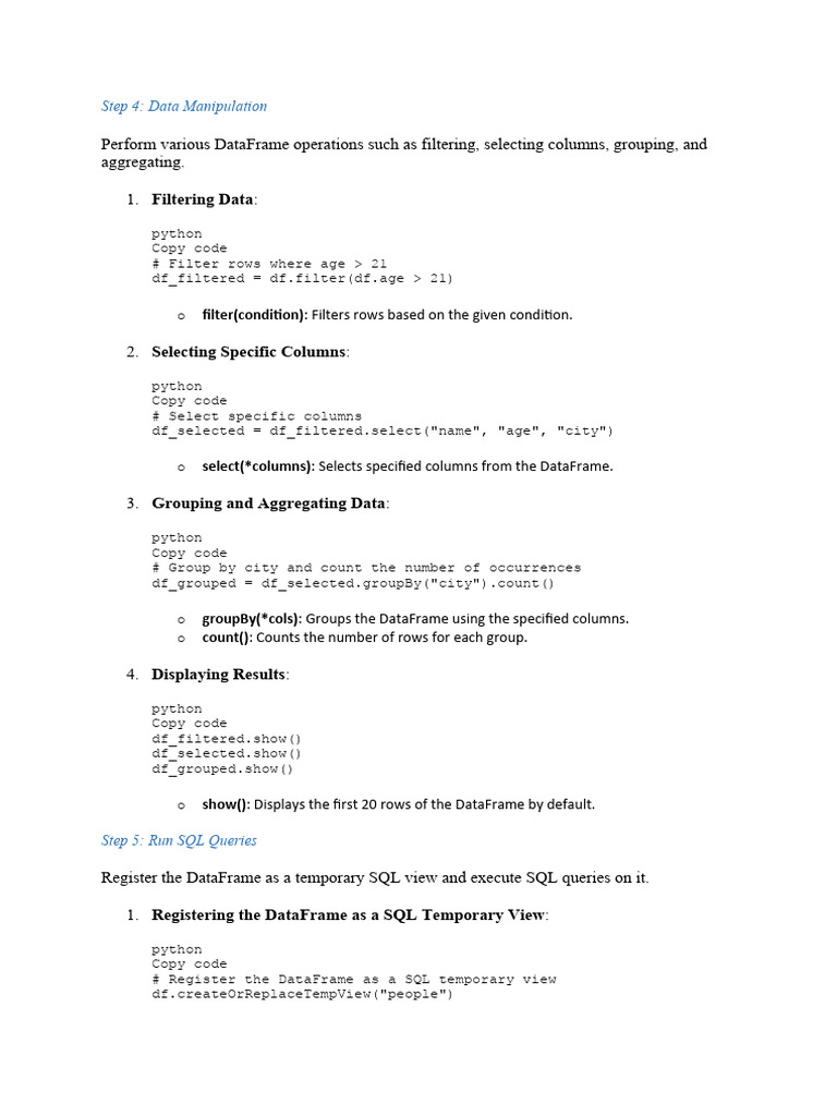 Data Manipulation | PDF | Sql | Apache Spark
