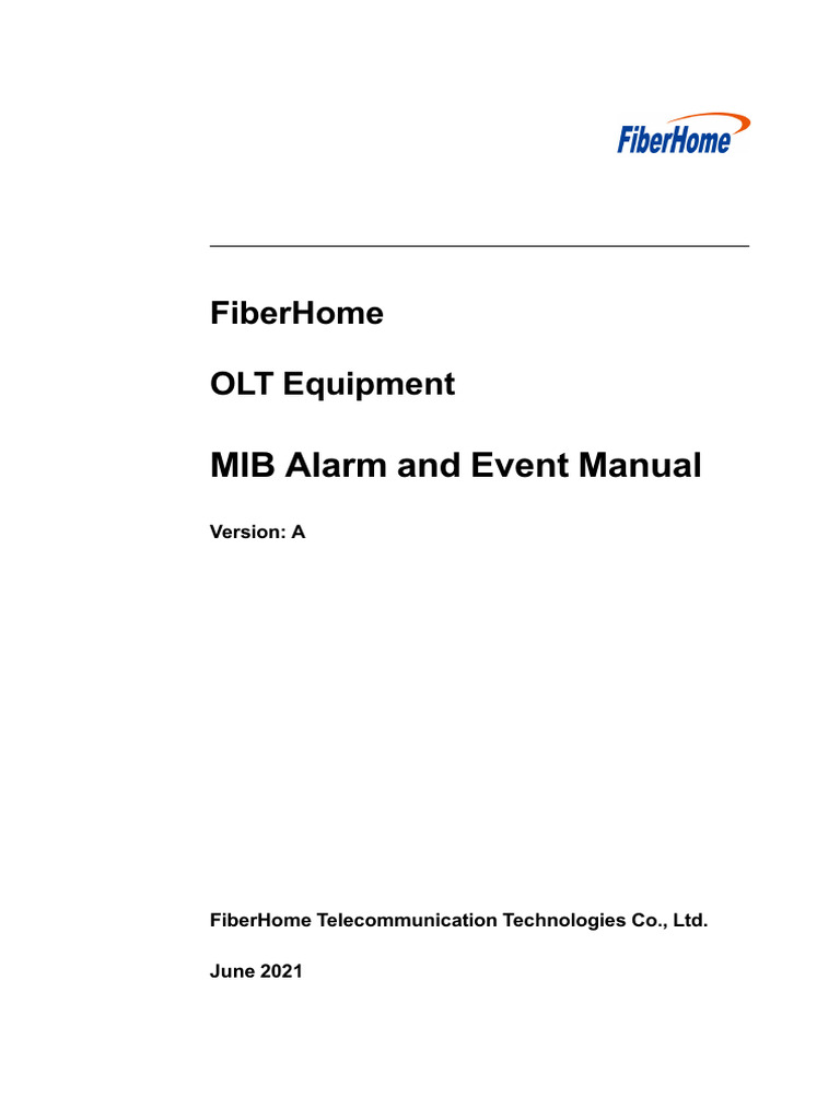Fiber Home OLT Equipment MIB Alarm and Event Manual | PDF | Computing