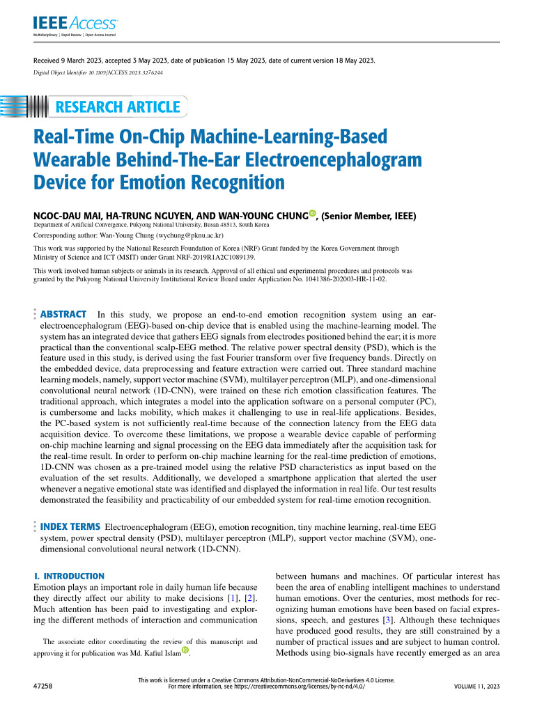 Real-Time on-Chip Machine-Learning-Based Wearable Behind-The-Ear ...
