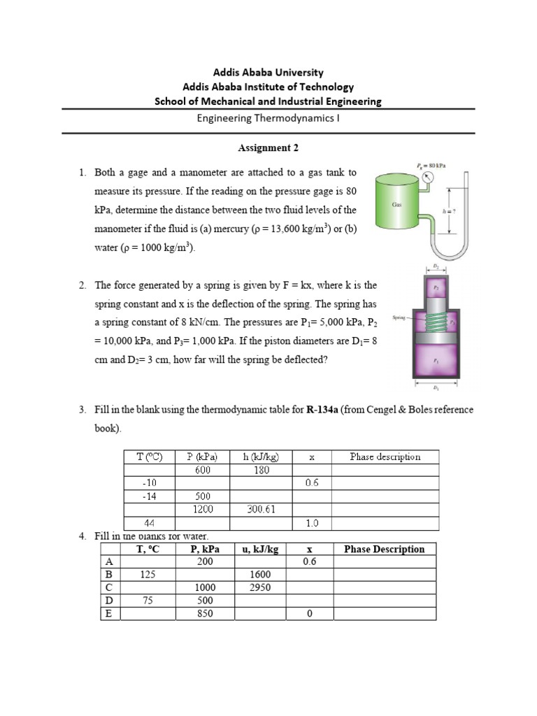 Assignment 2 - 2022 | PDF | Pressure | Temperature