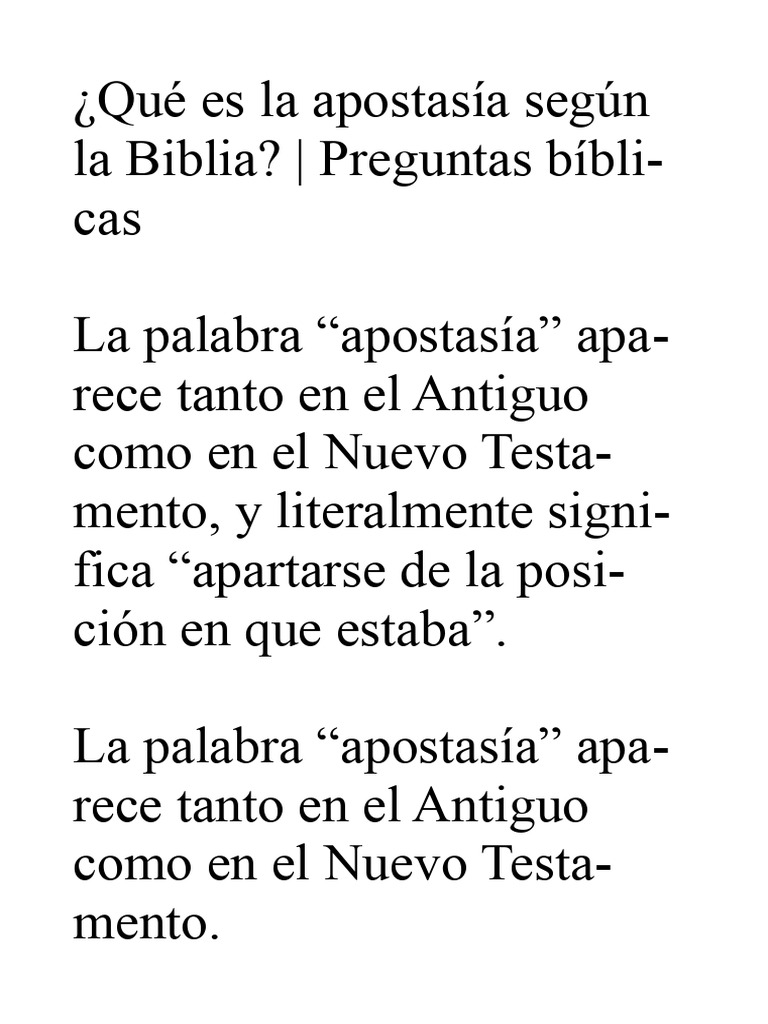 Qué Es La Apostasía Según | PDF | Iglesia cristiana | Apostasía