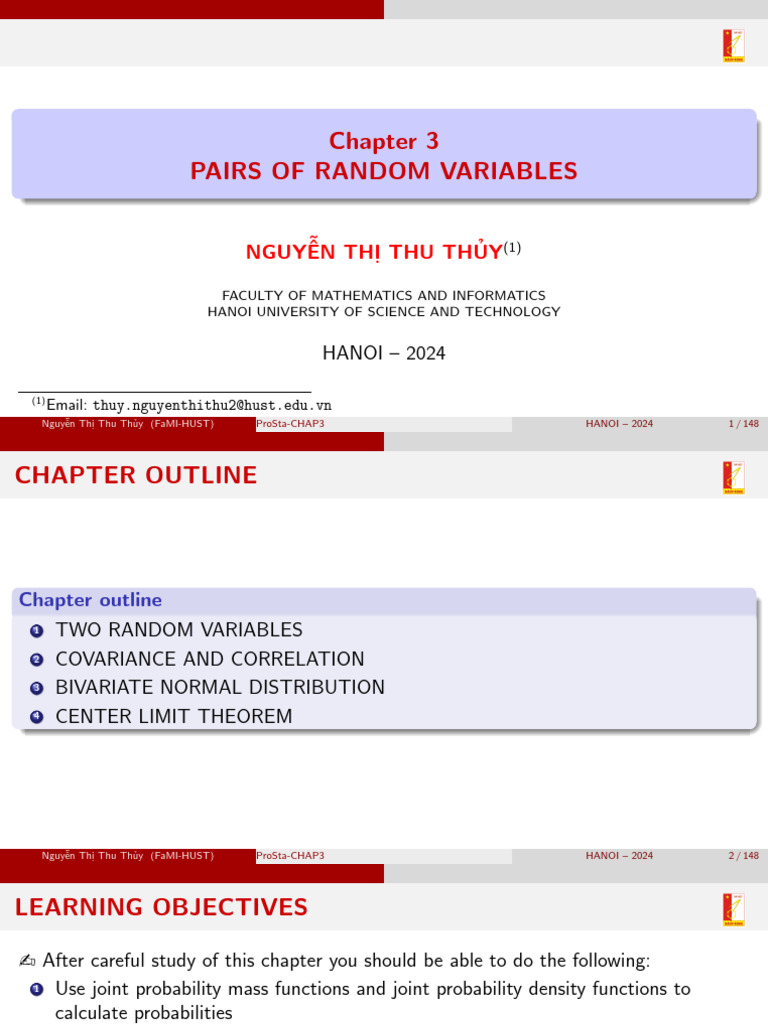 Slide 2023.2 MI2036 Chap3 | PDF | Probability Distribution | Variance
