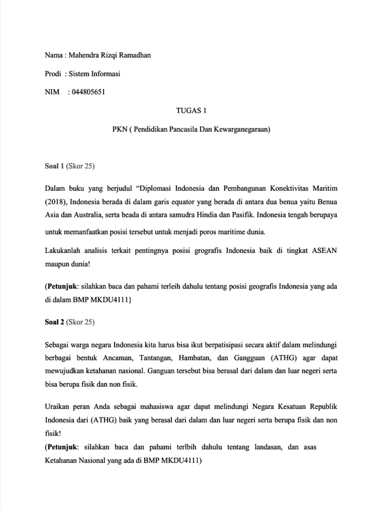 PDF Tugas 1 PKN Mahendra Rev Part 1 Compress | PDF