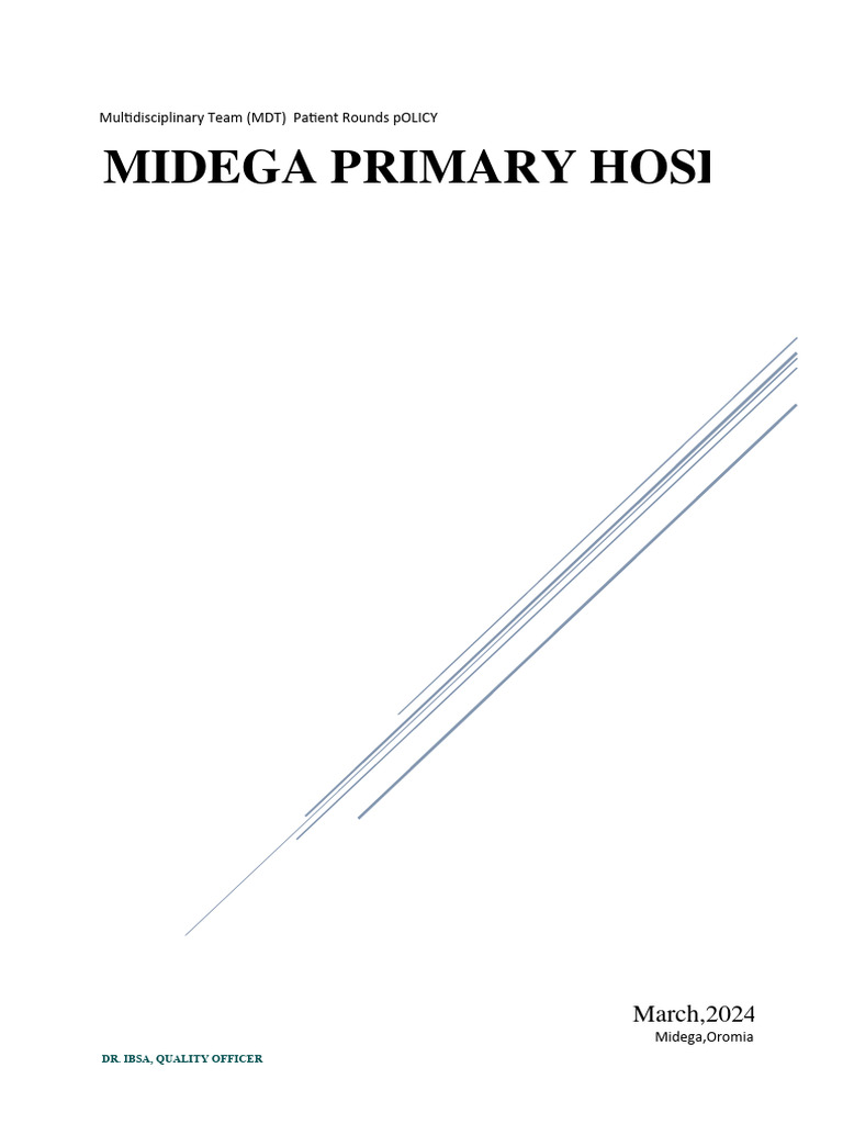Midega Hospital MDT Rounds Policy | PDF | Patient | Patient Safety