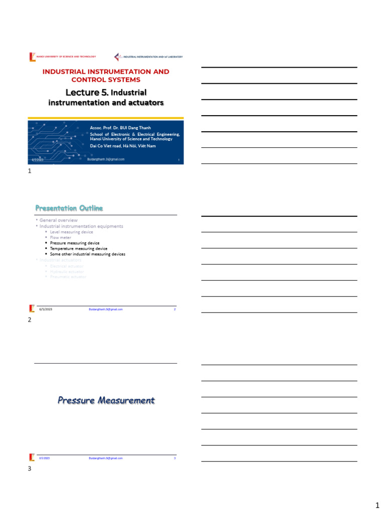 Industrial Instrumentation Overview | PDF | Thermocouple | Pressure ...