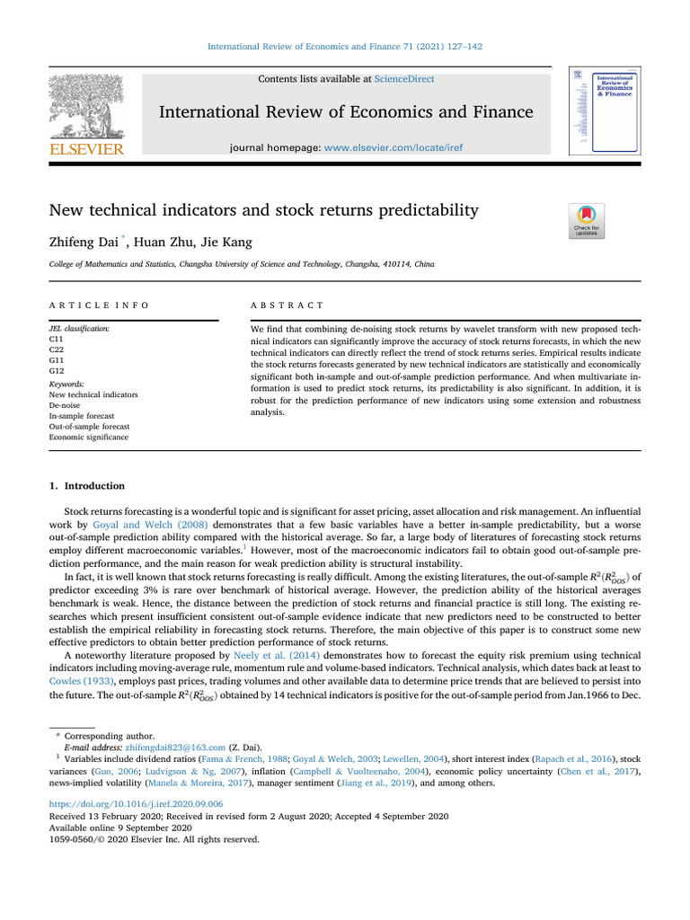 Dai 2020 | PDF | Dependent And Independent Variables | Forecasting