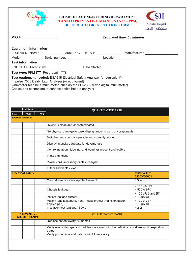Defibrillator PPM Form - PDF (2022 - 07 - 30 18 - 21 - 53 UTC) | PDF ...