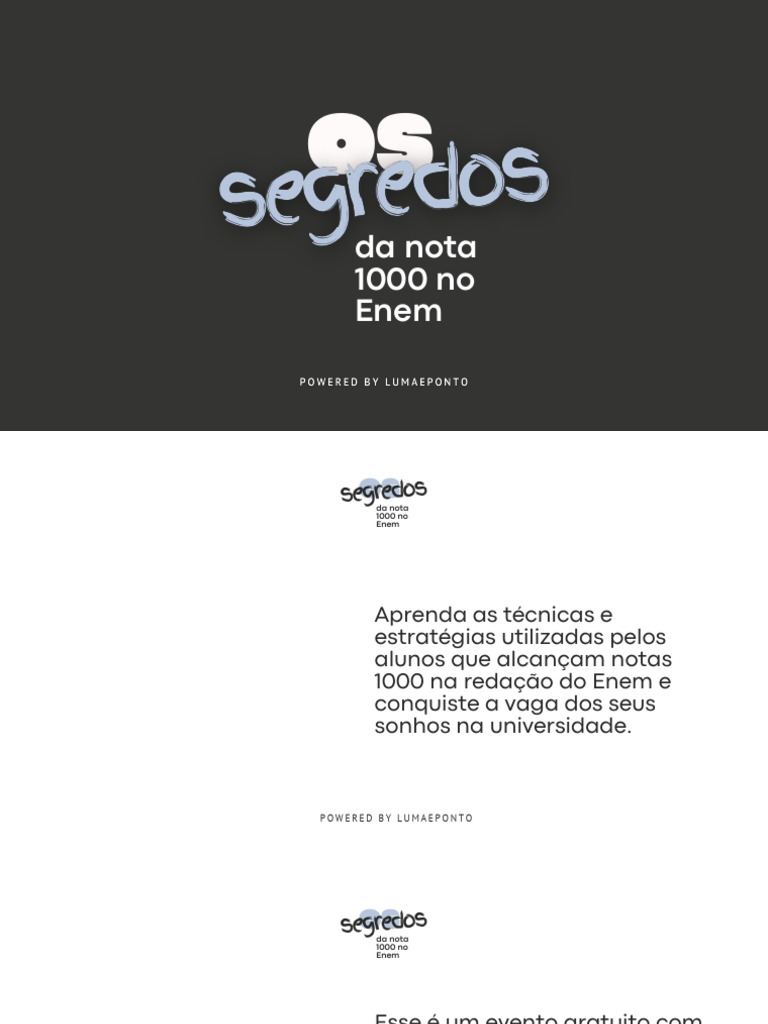 AULA 1 Os Segredos Da Nota 1000 No Enem | PDF