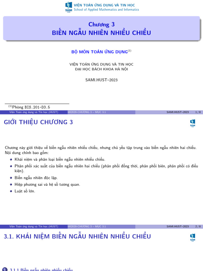 2023 MI2020 Chap3 3.1 SAMI | PDF