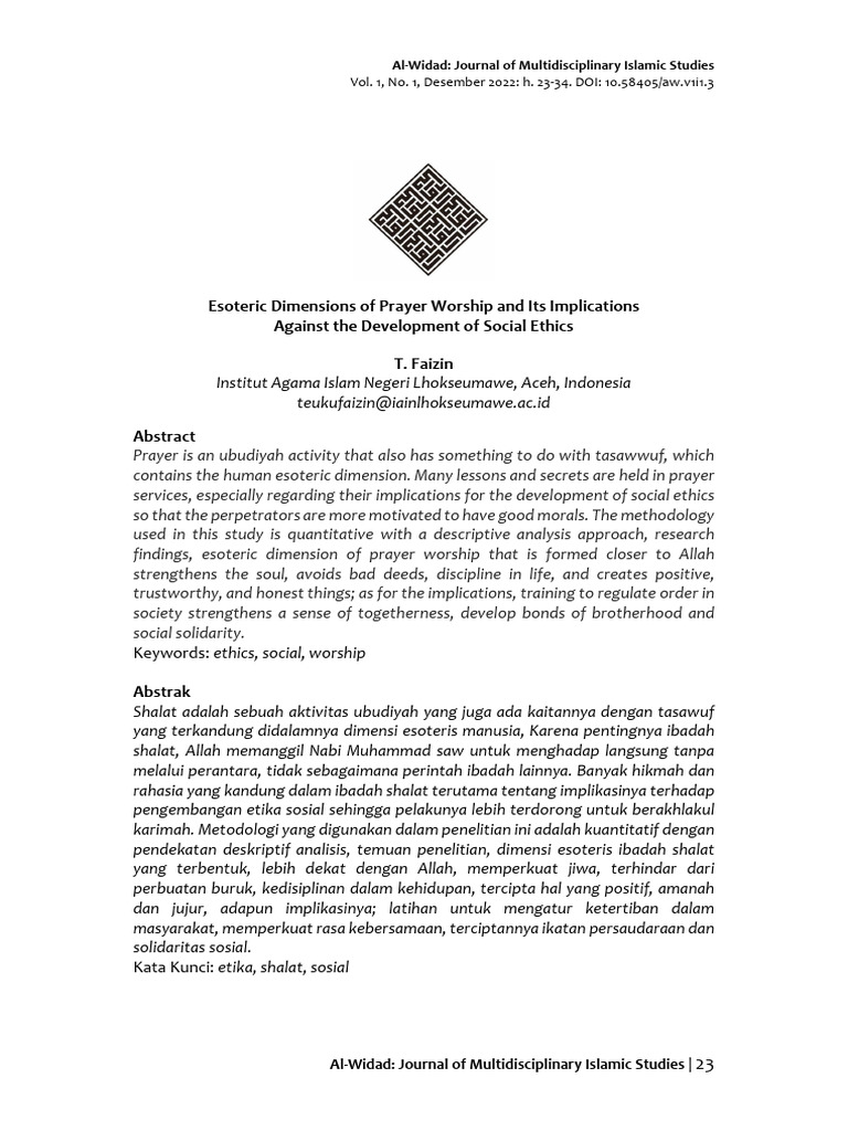 Esoteric Dimensions of Prayer Worship and Its Impl | PDF | Muhammad ...