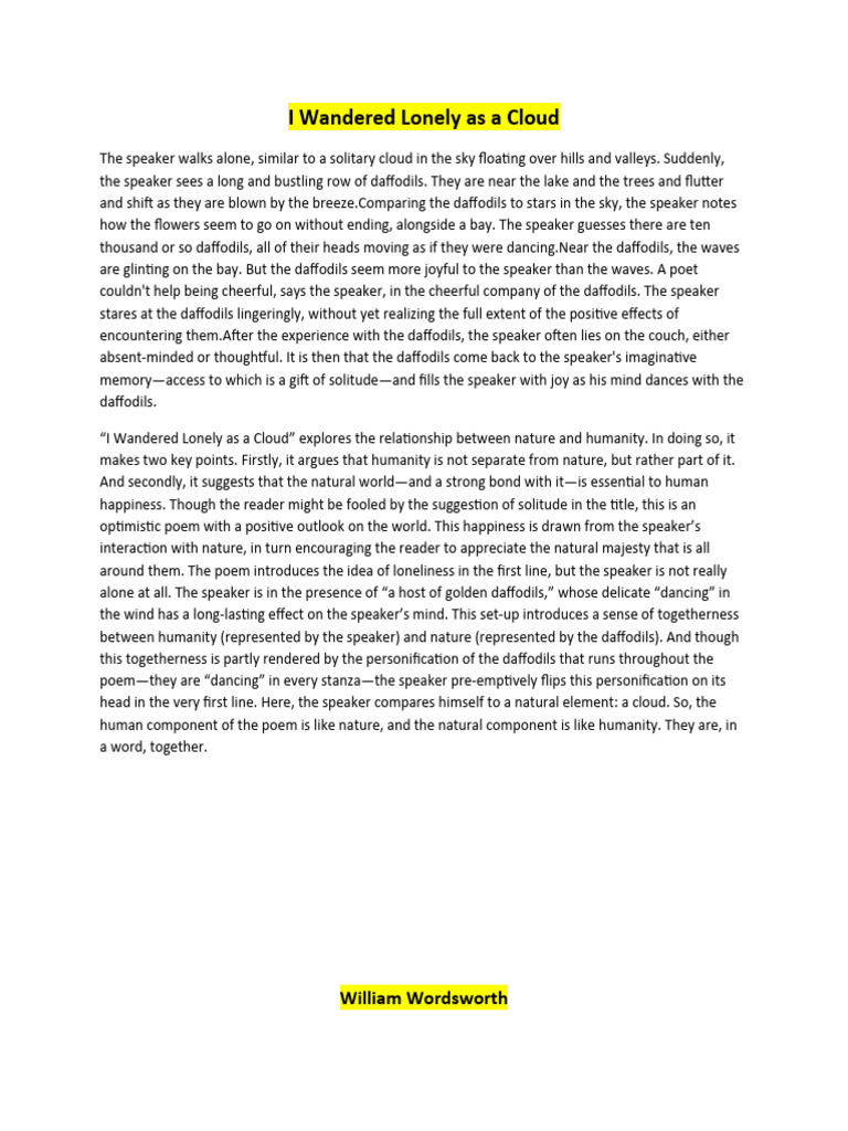 I Wandered Lone-WPS Office | PDF | Poetry | Poems