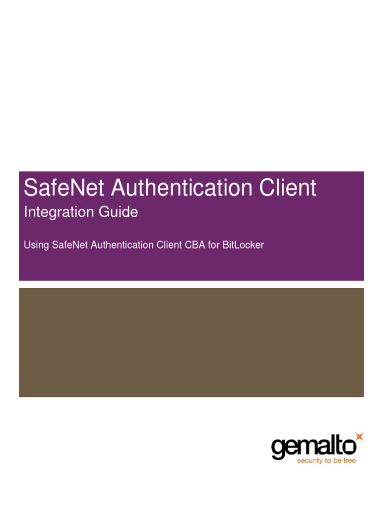 Using Safenet Authentication Client Cba For Bitlocker Pdf Public Key Certificate Smart Card