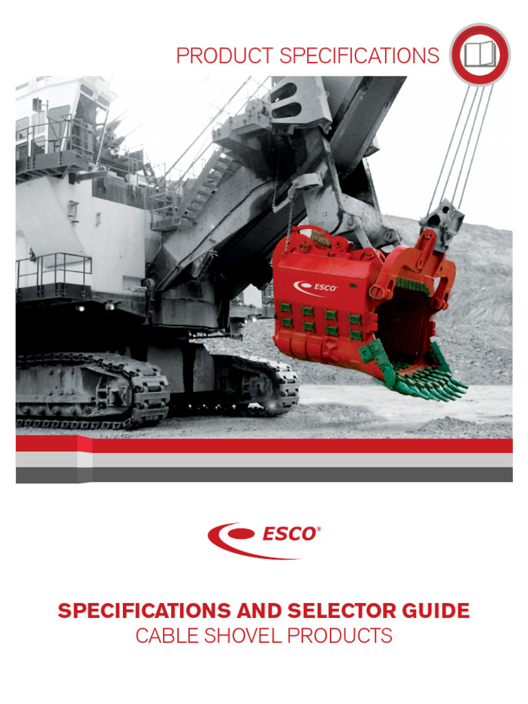 Esco Cable Shovel Specifications | PDF | Length | Reliability Engineering