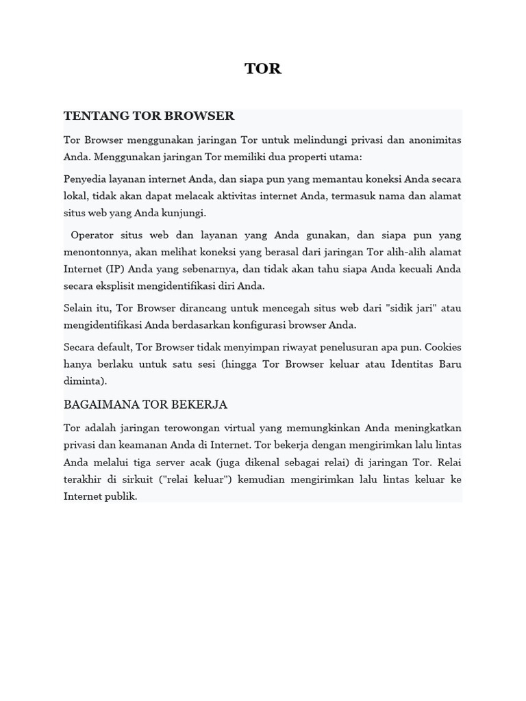 Keamanan dan Privasi dengan Tor Browser | PDF
