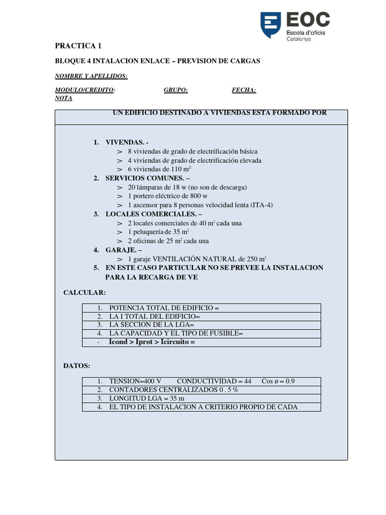 Cálculo de Potencia y Cargas en Edificio Residencial | PDF