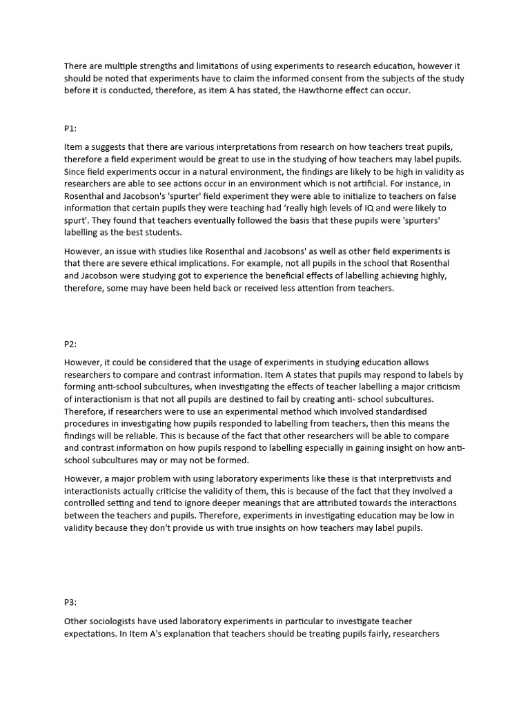 Answer - 20 - Experiments and Labelling | Download Free PDF | Experiment | Validity (Statistics)