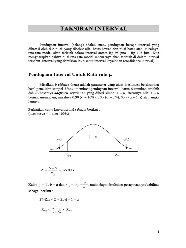 Taksiran Interval | PDF | Sains & Matematika