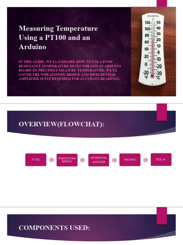 Measuring Temperature Using A PT100 and An Arduino (Autosaved) | PDF | Amplifier | Electrical ...