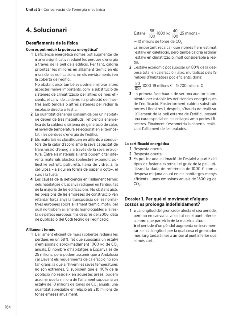 Solucionari Conservació Energia | PDF