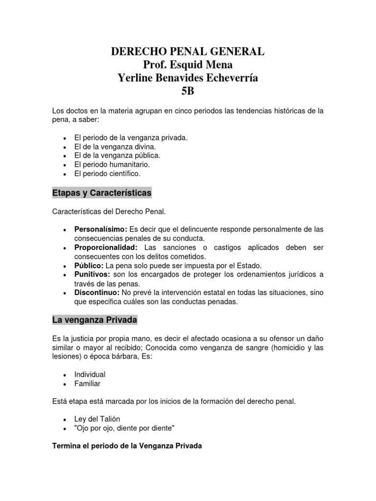 Evolución del Derecho Penal General | PDF | Derecho penal | Castigos