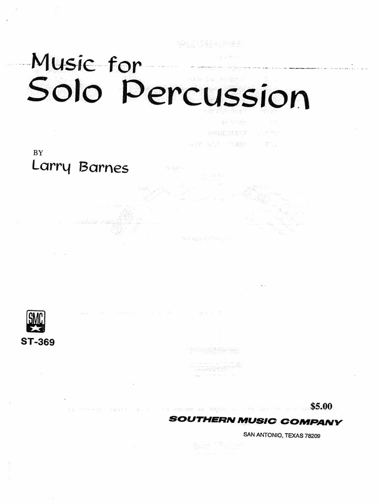 Barnes, Larry Music For Solo | PDF