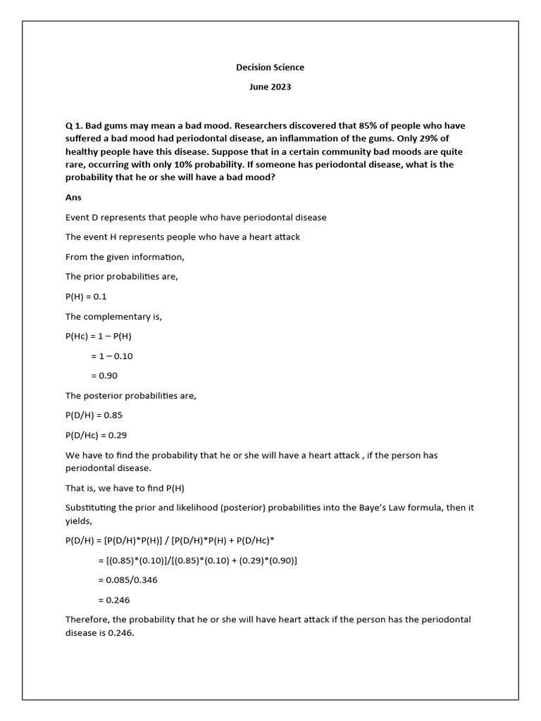Decision Science Assignment June 2023 | PDF | Errors And Residuals | Regression Analysis