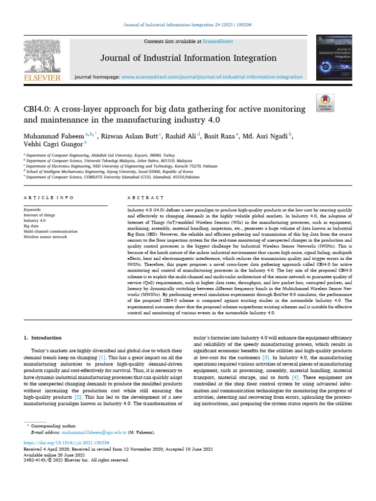 A Cross Layer Approach For Big Data Gathering For Active Monitoring And