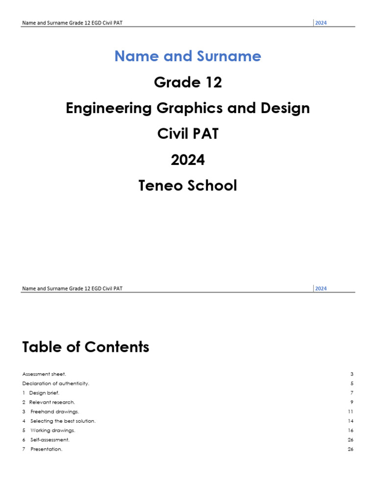 GR 12 Civil Pat Layout Example 2024 | Download Free PDF | Page Layout ...