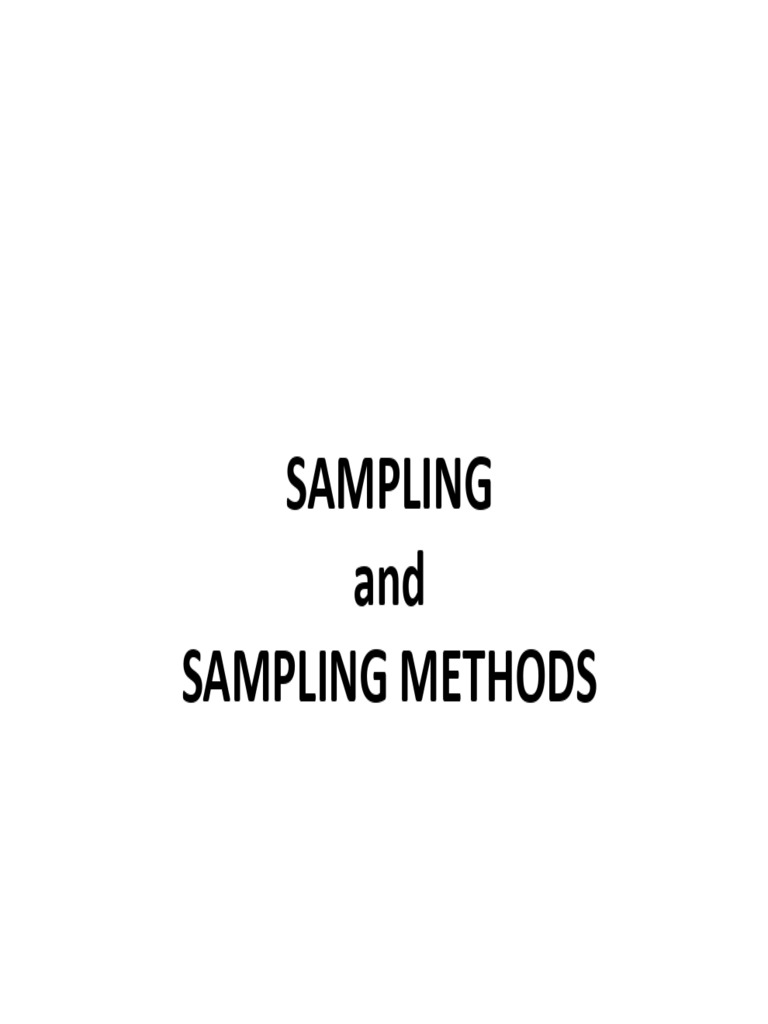 Sampling Pdf Sampling Statistics Survey Methodology