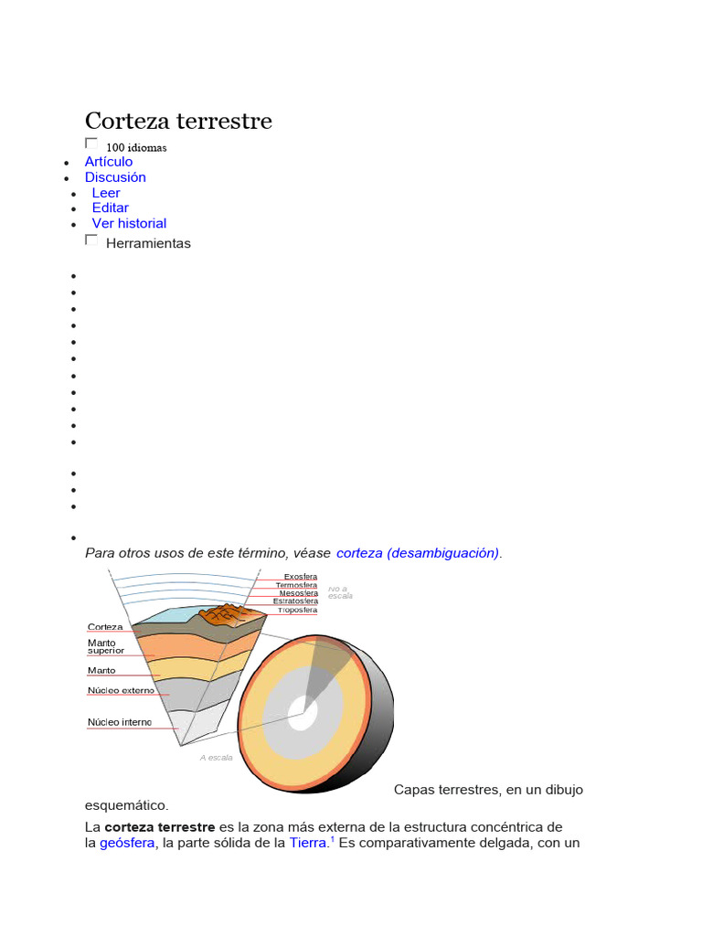 Corteza terrestre | PDF | Corteza (Geología) | Geología