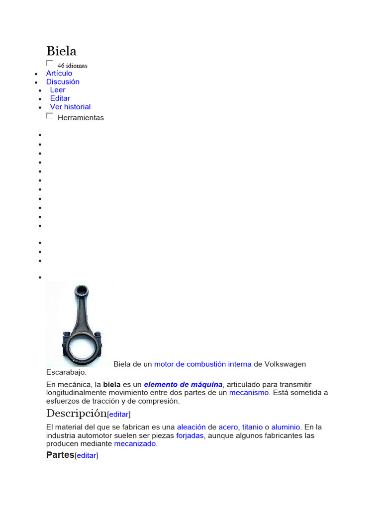 Biela | PDF | Motores | Ingeniería