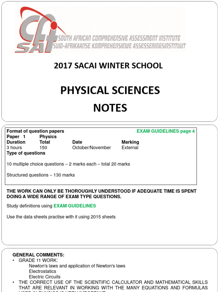 2017 SACAI Winter School Physics Notes | PDF | Intermolecular Force ...