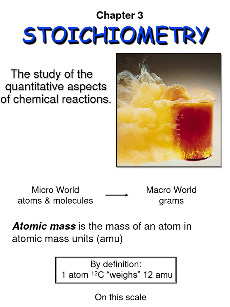 Chapter 3 Stoichiometry Part-1 | PDF | Mole (Unit) | Atoms