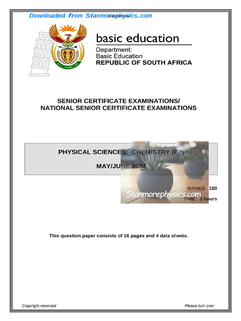 NSC Physical Science Grade 12 May June 2024 P2 Only | PDF