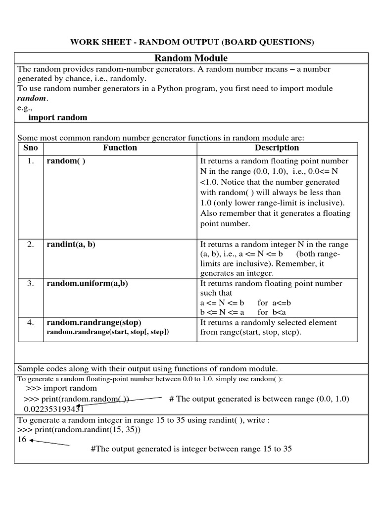 WS Random Outputs | PDF | Red | Green