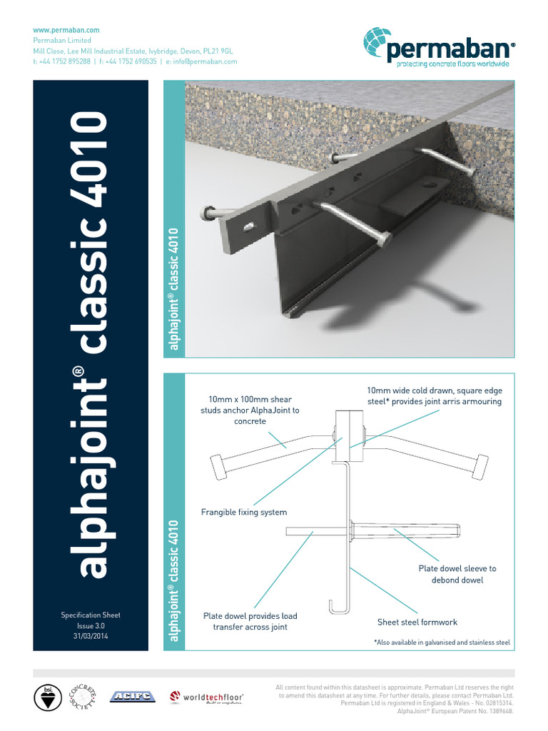 Spec Sheet Alphajoint Classic 4010 v3 0 | PDF | Structural Engineering ...
