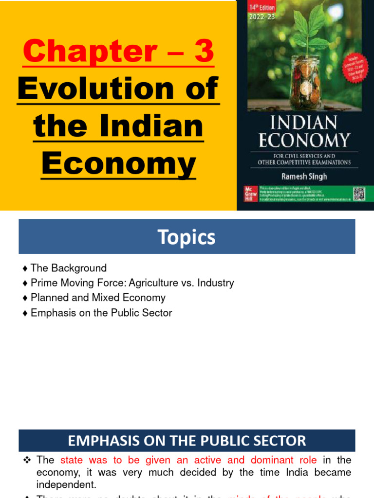 CH 3 Evolution of Indian Economy 3 | PDF | State Owned Enterprise | Infrastructure