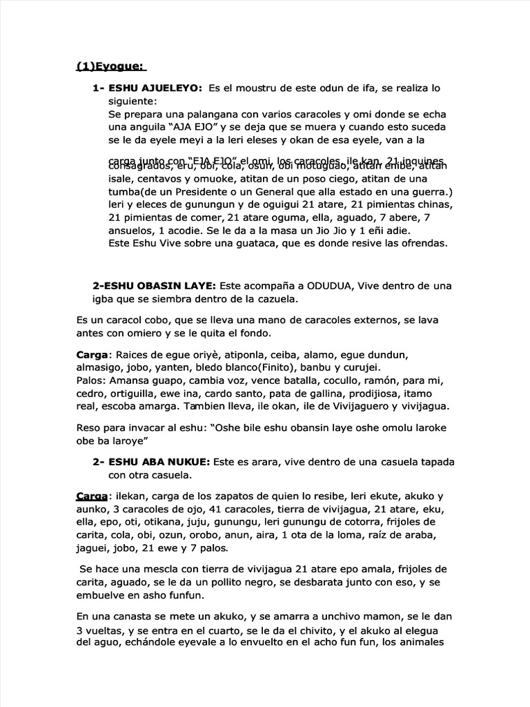 Eshus Por Signo | PDF | Santeria | Religión étnica