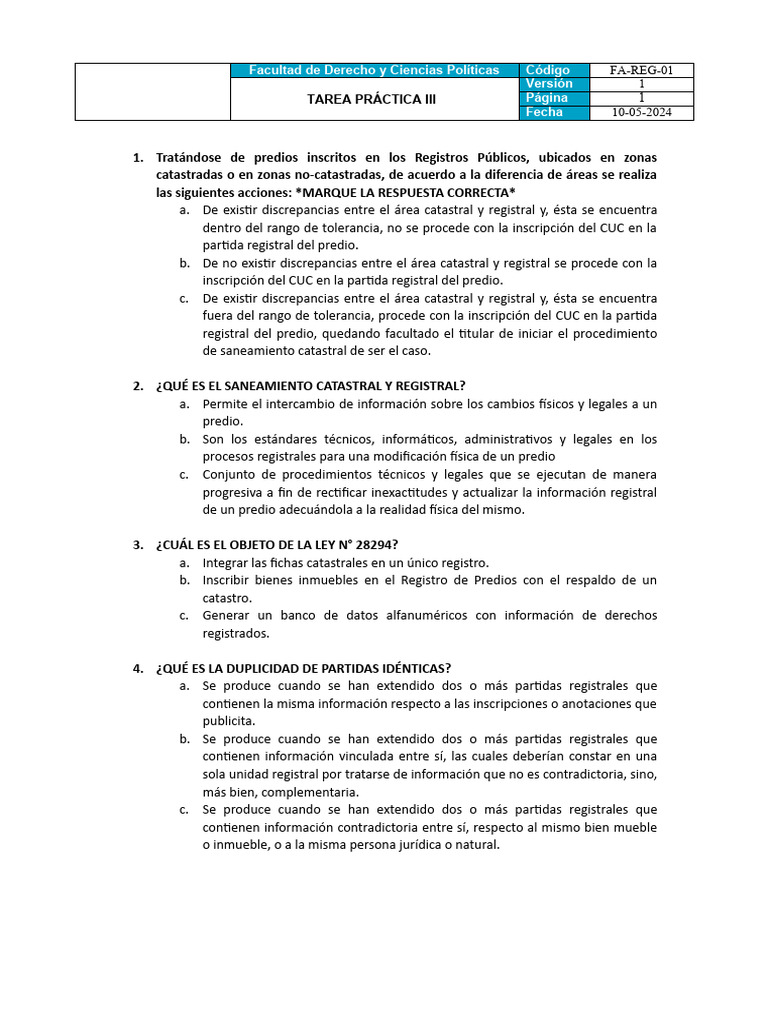 Tarea Iii - Parte Práctica - Cuestionario | PDF