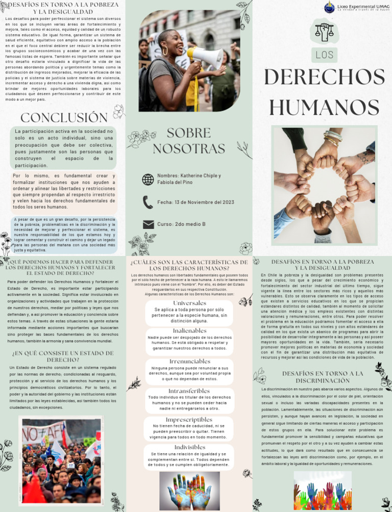 Tríptico Derechos Humanos | PDF | Derechos humanos | Discriminación y relaciones raciales