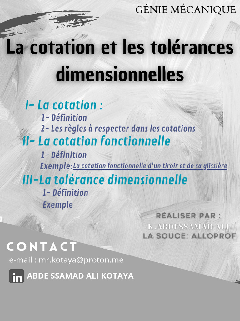 Cotation et tolérances dimensionnelles | PDF | Méthodes et références ...