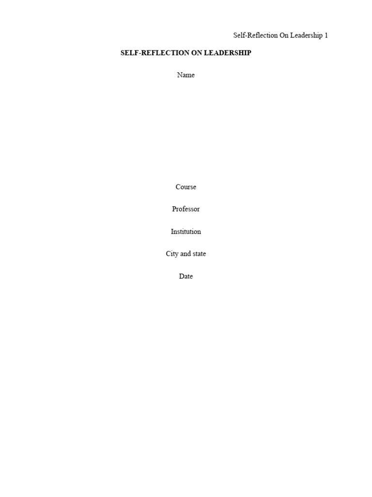 SELF Reflection | PDF | Leadership | Empathy