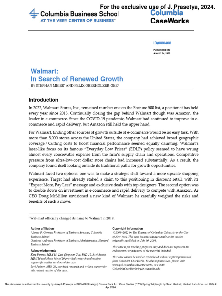 Walmart | PDF | Walmart | Big Box Store