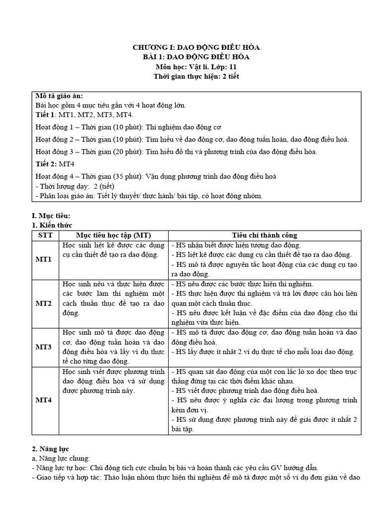VL11 Bai 1 Dao Dong Dieu Hoa | PDF
